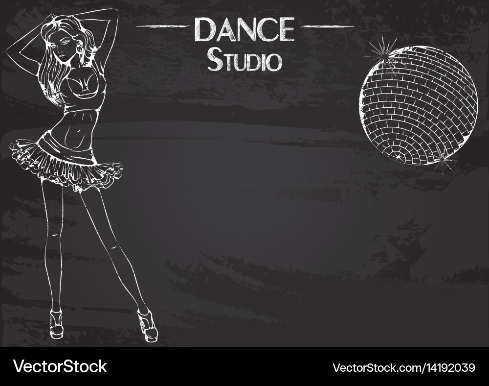 Dance line chalk club Royalty Free Vector Image