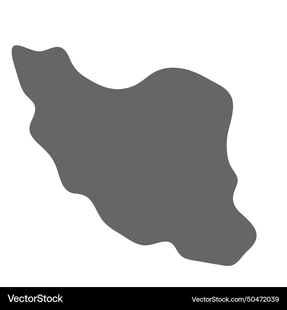 Iran simplified smooth country map Royalty Free Vector Image