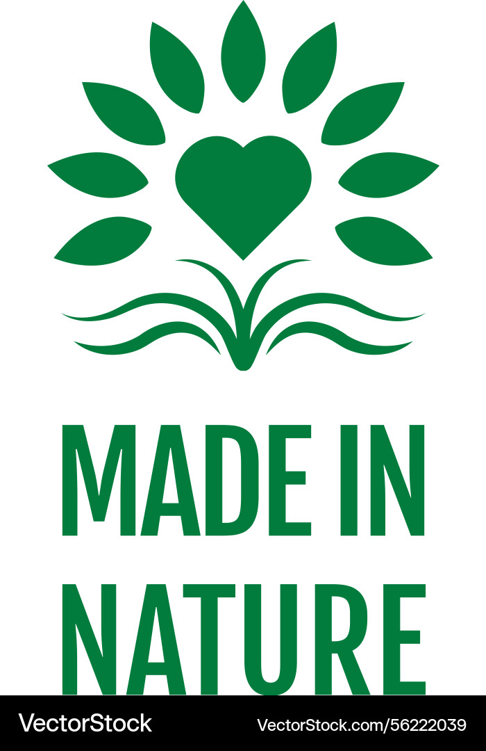 Isolated made in nature label Royalty Free Vector Image