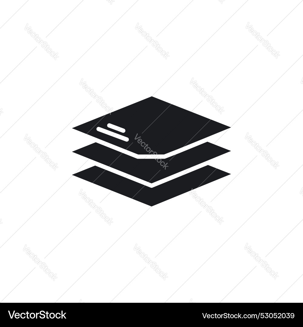 Layers icon set 3 level fabric symbol three layer Vector Image