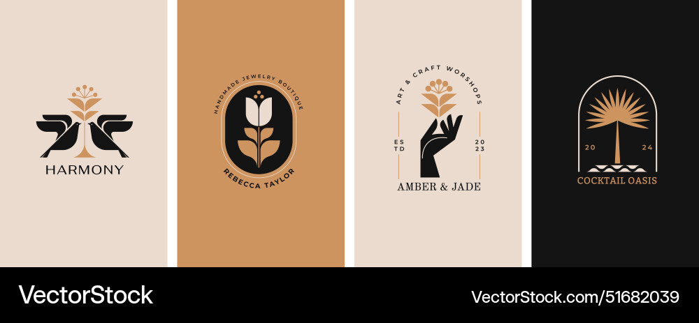 Minimalist modern logos collection geometrical Vector Image