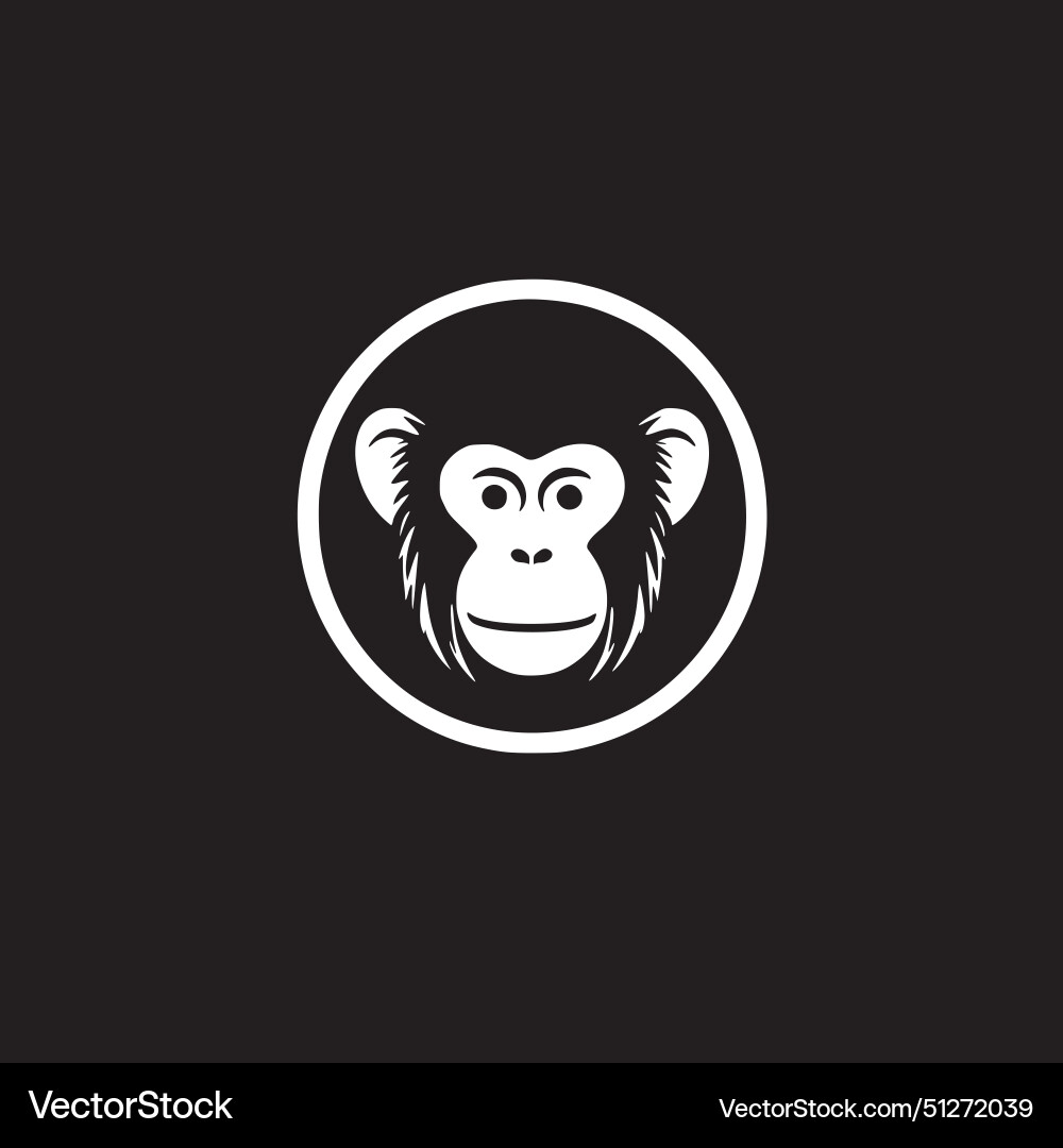 Monkey - black and white isolated icon Royalty Free Vector
