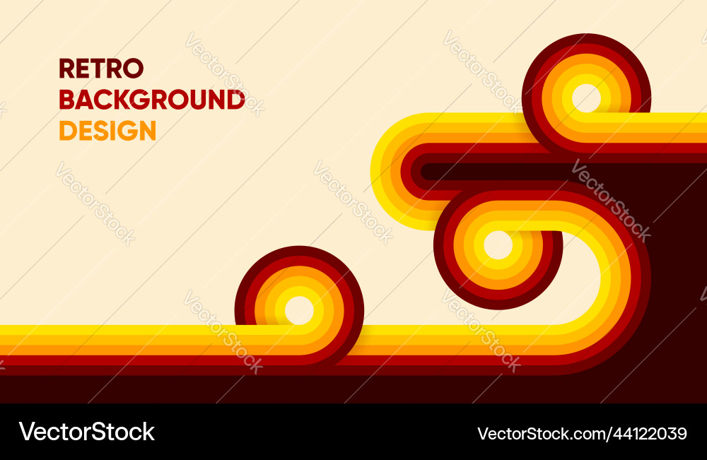 Retro background design 70s vintage style concept Vector Image