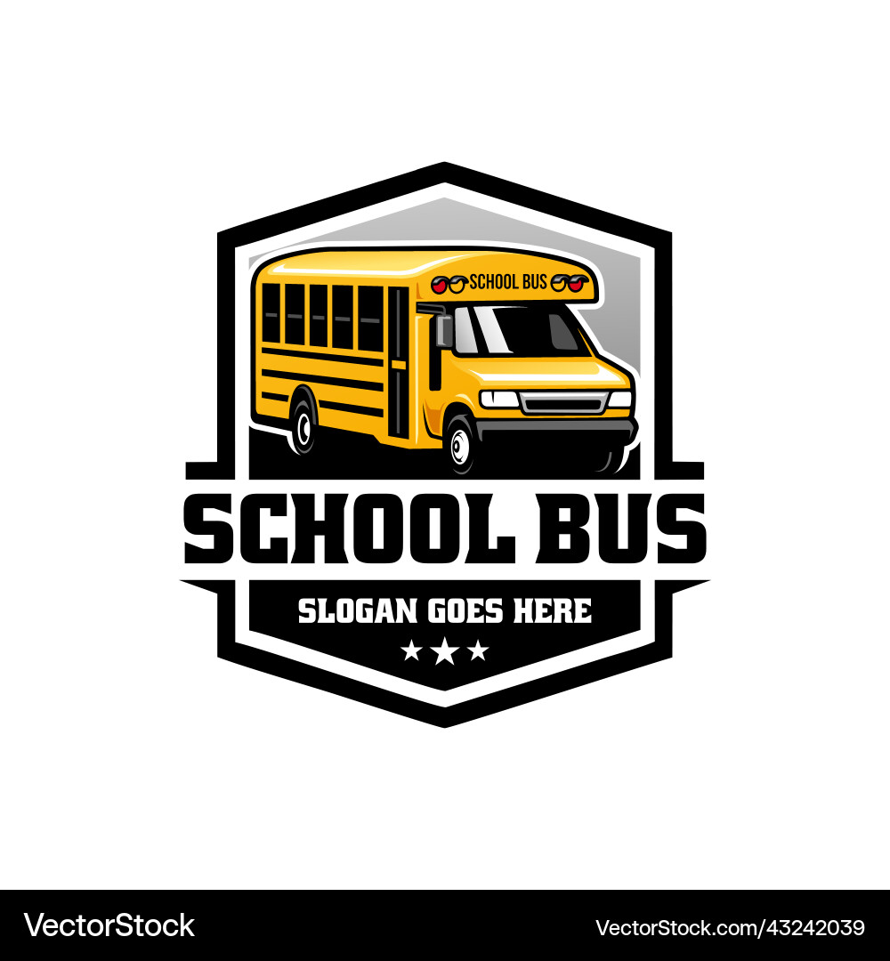 School bus logo Royalty Free Vector Image - VectorStock