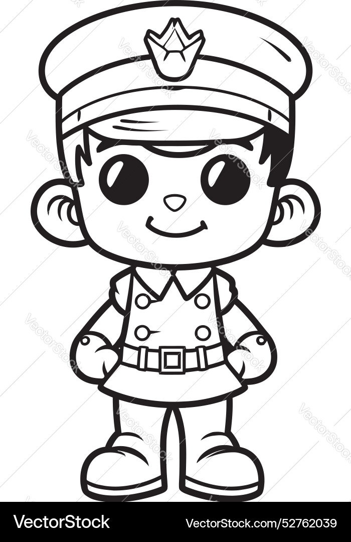 Scribbled sentinel cartoon doodle soldier icon Vector Image