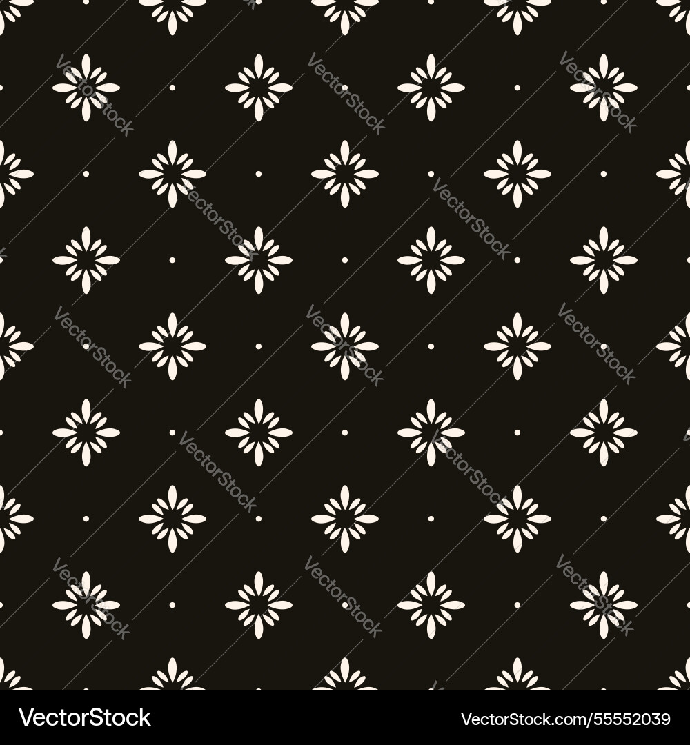 Simple minimalist floral pattern Royalty Free Vector Image
