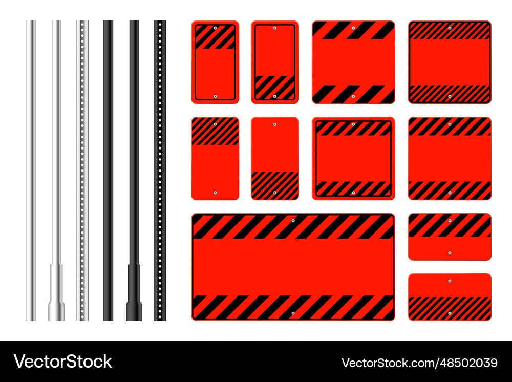 Warning danger signs attention banners Royalty Free Vector