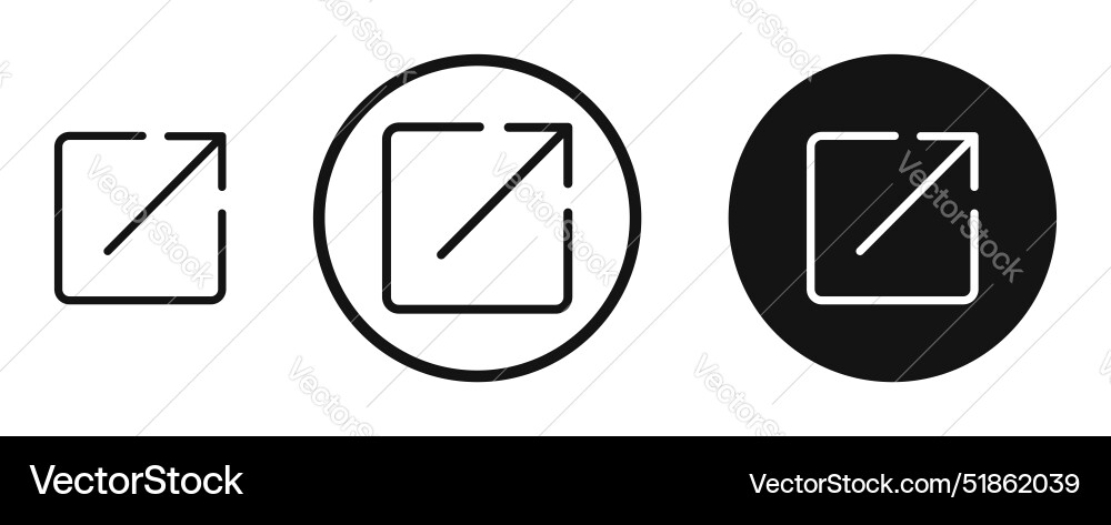 Window maximize icon set in black and white Vector Image