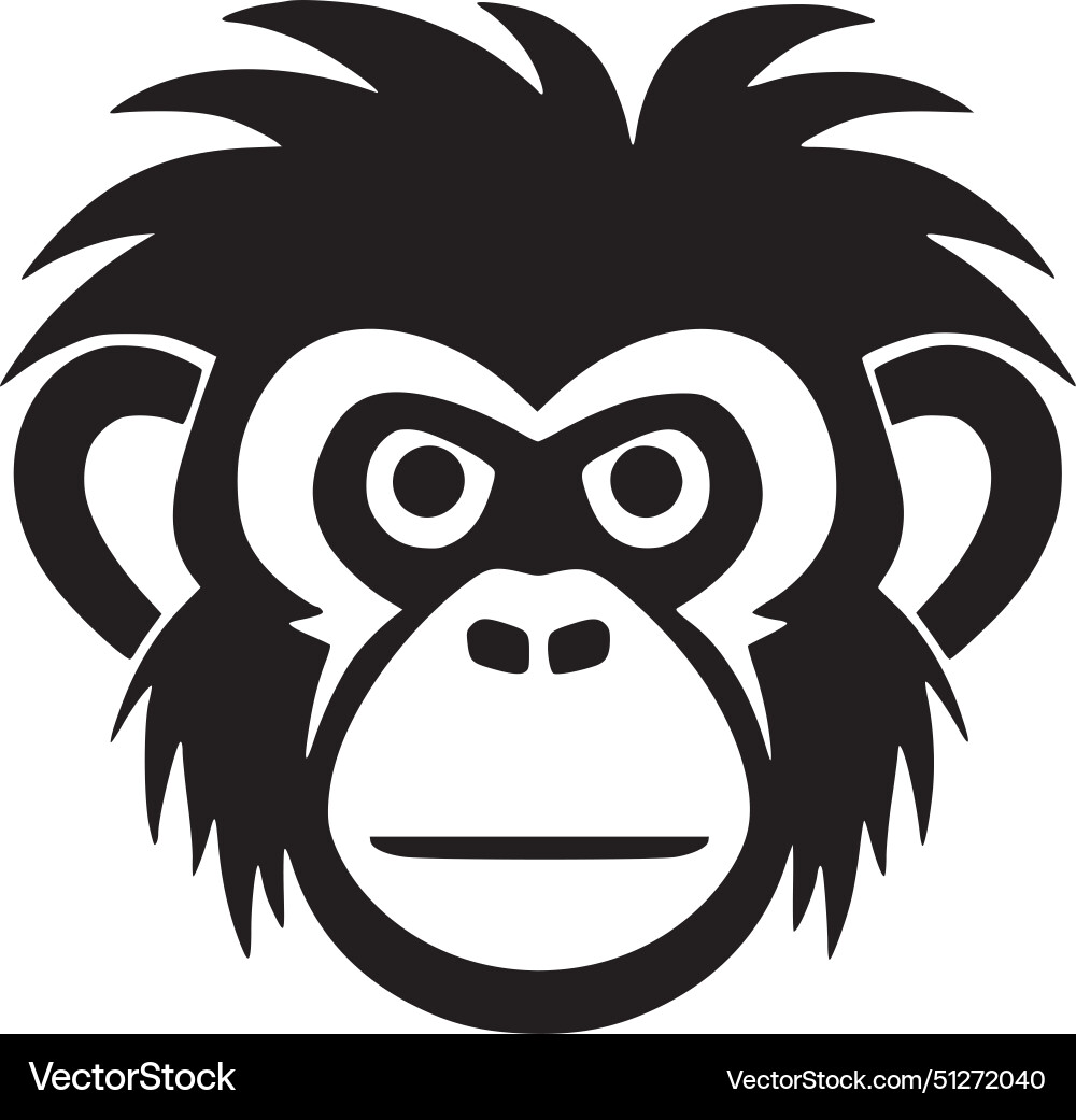 Affe - schwarz und weiß Lizenzfreies Vektorbild