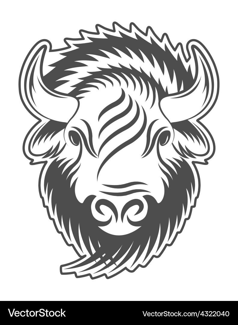 Bison head sign emblem logo Royalty Free Vector Image