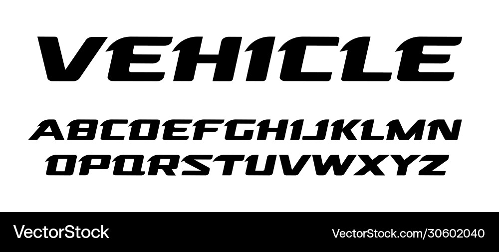 Bold wide simple font slant letters trendy Vector Image