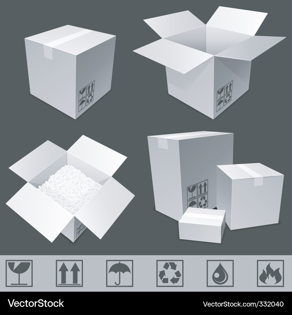 Cardboard boxes Royalty Free Vector Image - VectorStock
