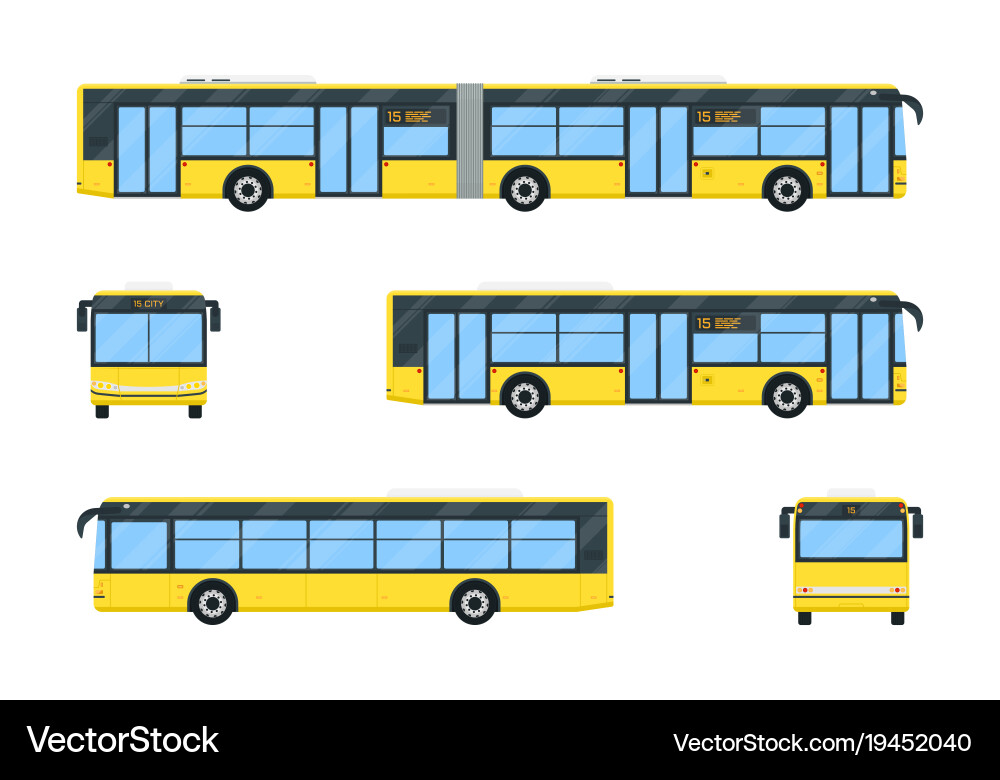 City bus set Royalty Free Vector Image - VectorStock