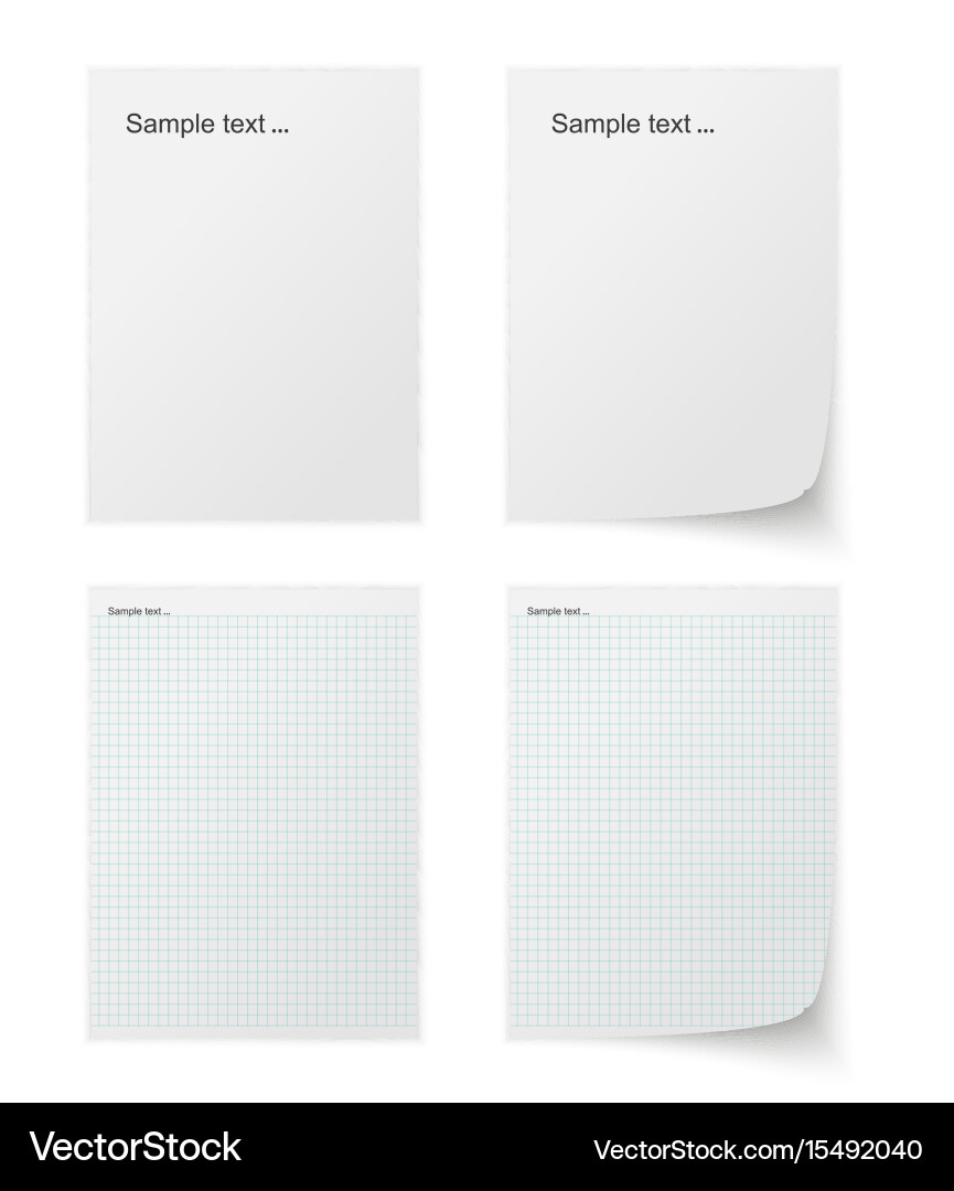 Collection of various white papers leaves Vector Image