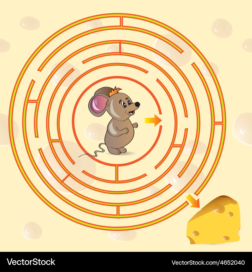 Cute mouses maze game Royalty Free Vector Image