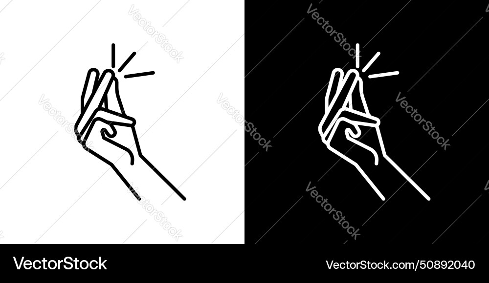 Finger Snap-Symbol Set Hand Snap einfach Vektorbild