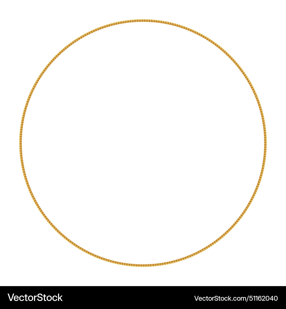 Gold twisted rope circle frame round border Vector Image