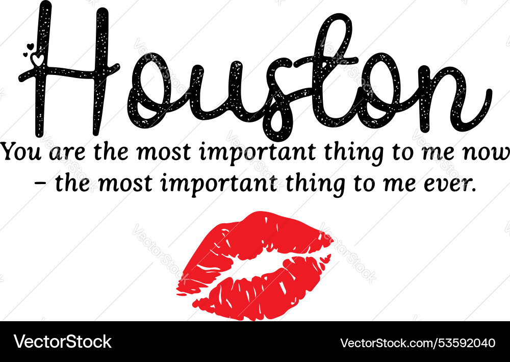 Houston name with lip Royalty Free Vector Image