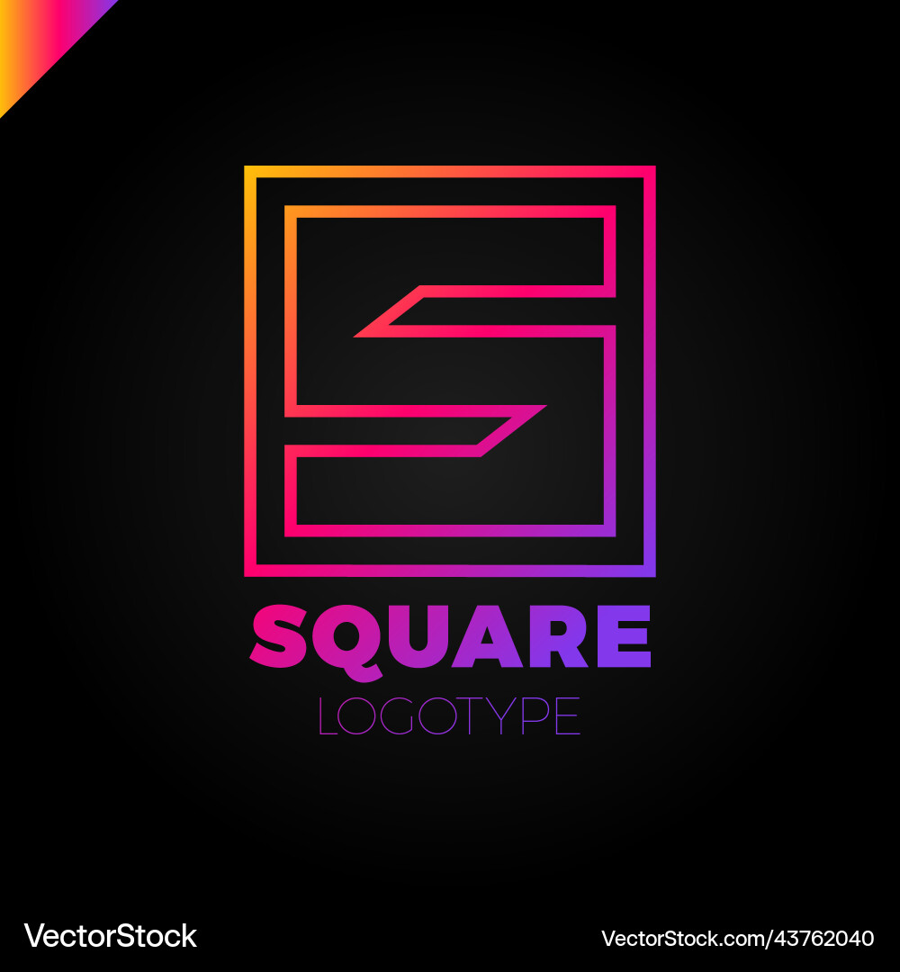 Letter s square negative space logo design element