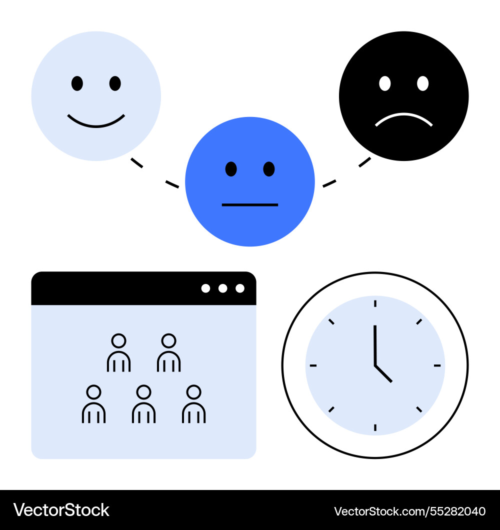 Mood progression with happy neutral and sad Vector Image