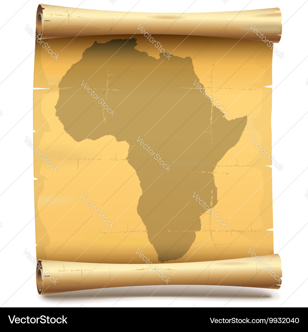 Paper scroll with africa Royalty Free Vector Image