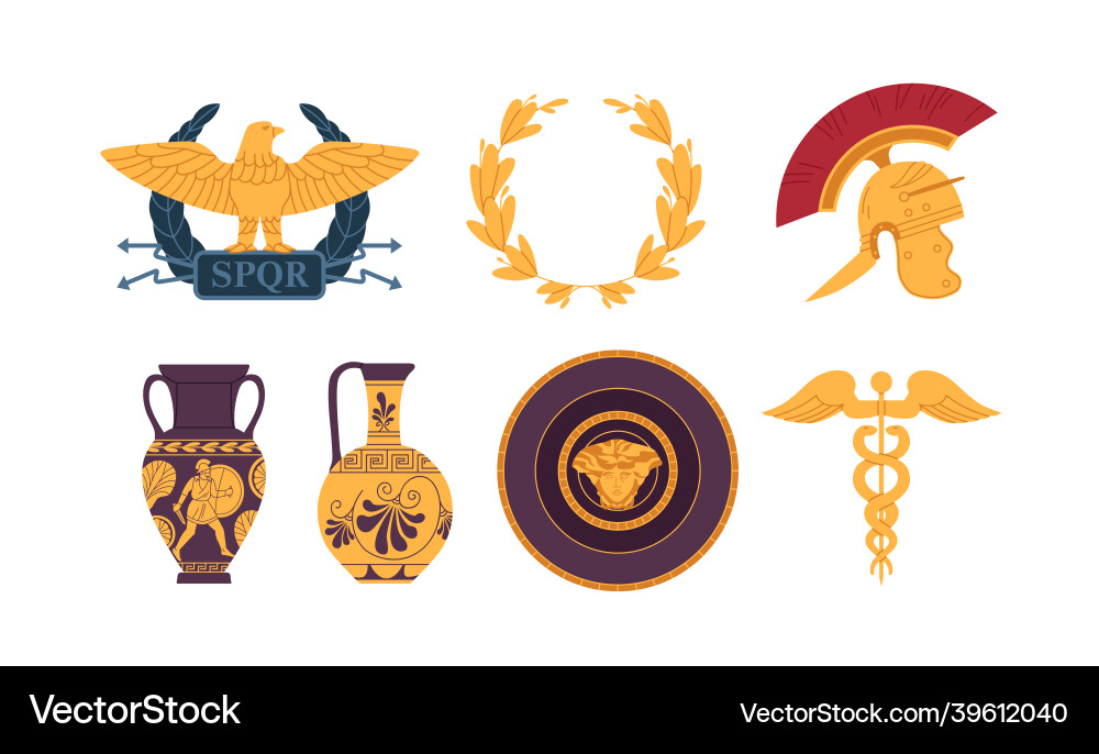 Roman Empire Symbols Royalty Free Vector Image