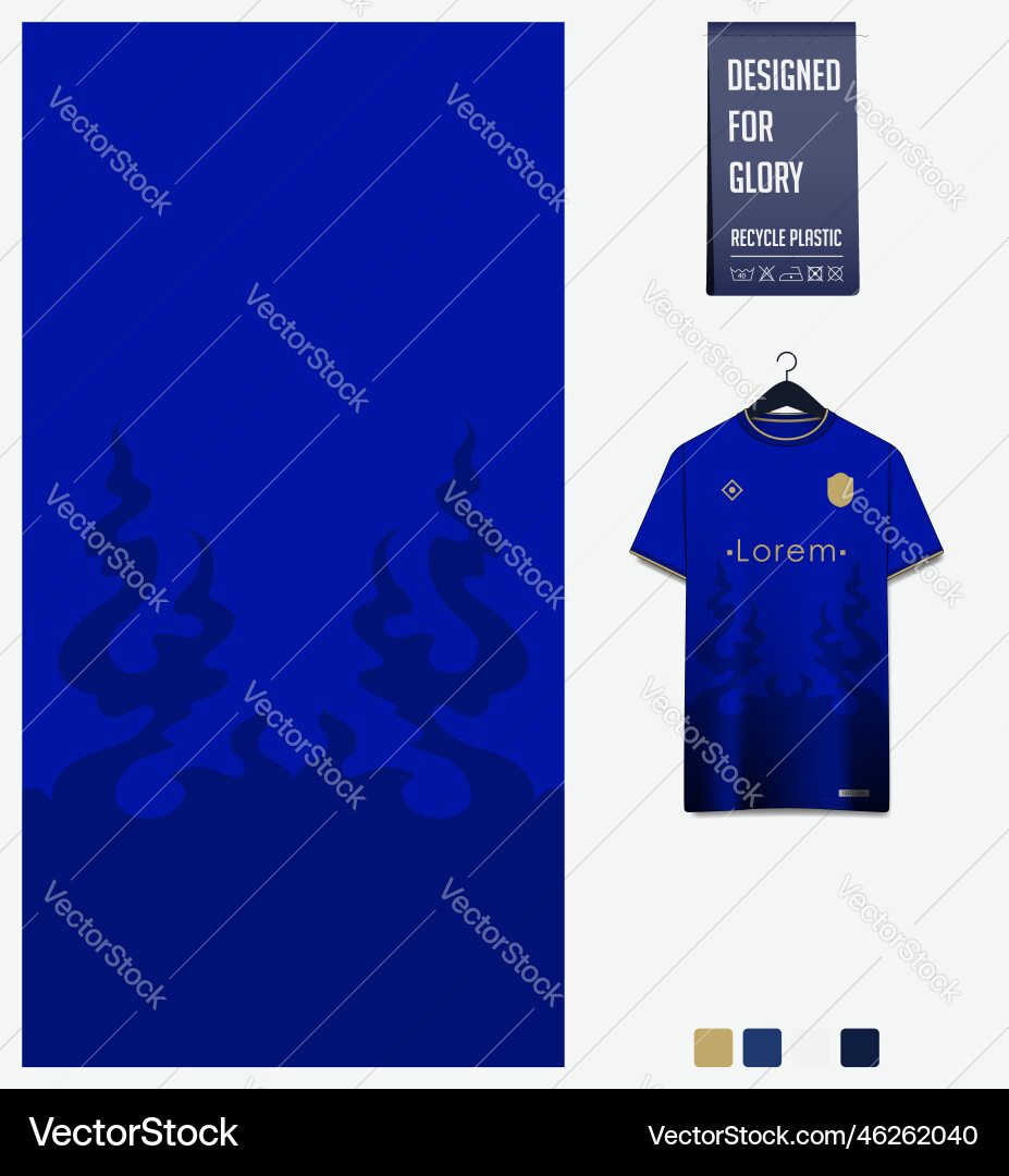 Soccer jersey pattern design fire Royalty Free Vector Image