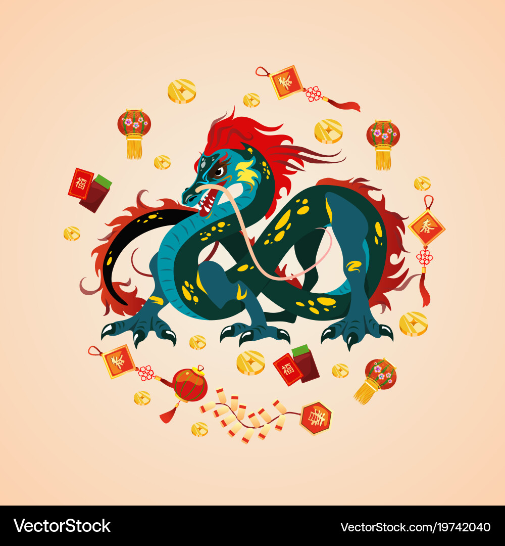 Traditional chinese dragon ancient symbol Vector Image