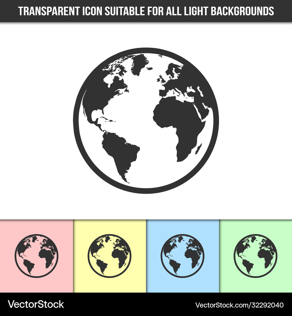 Transparent Planet Earth Symbol Royalty Free Vector Image