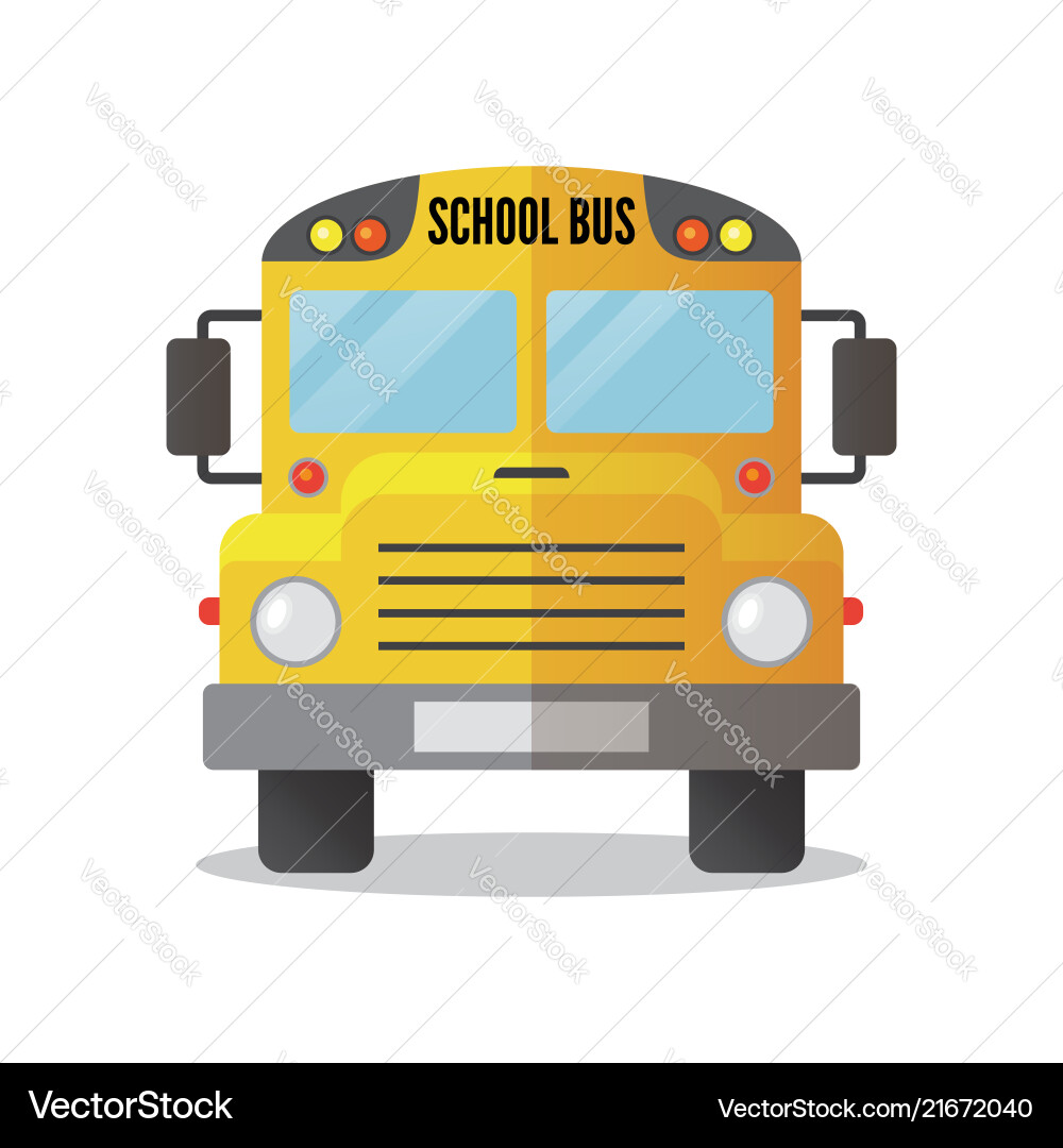 Yellow school bus icon isolated on white Vector Image