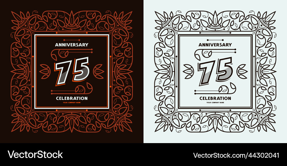75 years anniversary celebration card Royalty Free Vector