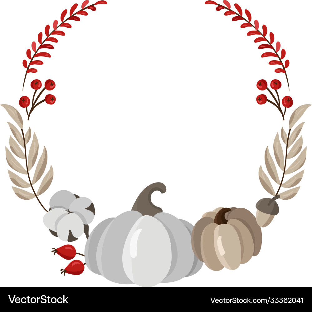 Autumn wreath design template print Royalty Free Vector