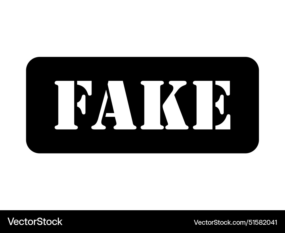 Fake stamp symbol label sticker sign button text Vector Image