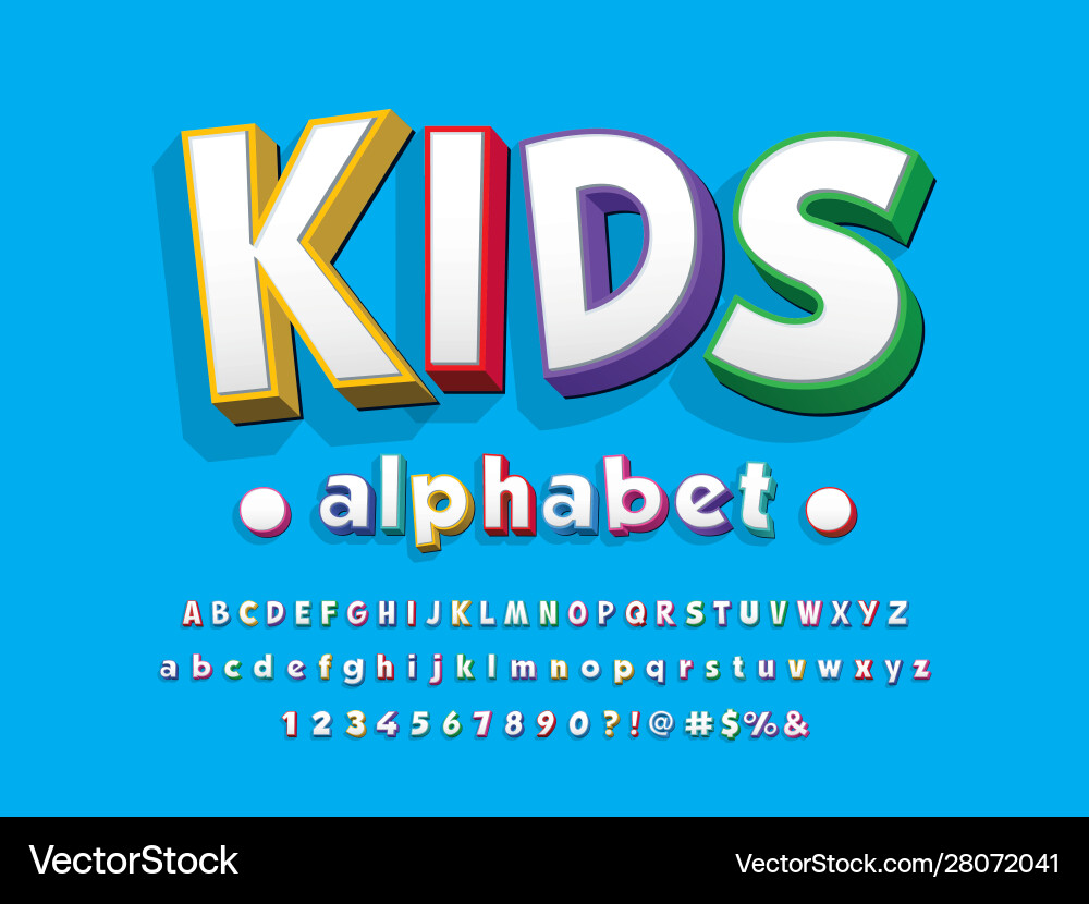 Fun font Royalty Free Vector Image - VectorStock