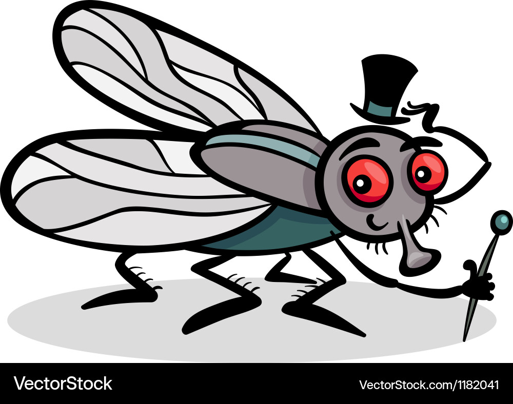 Housefly insect cartoon Royalty Free Vector Image