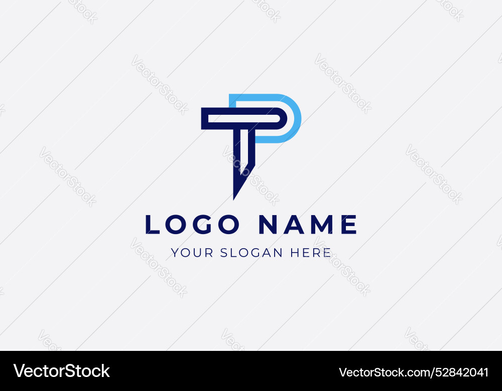 Logo letter tp custom typography monogram bold Vector Image