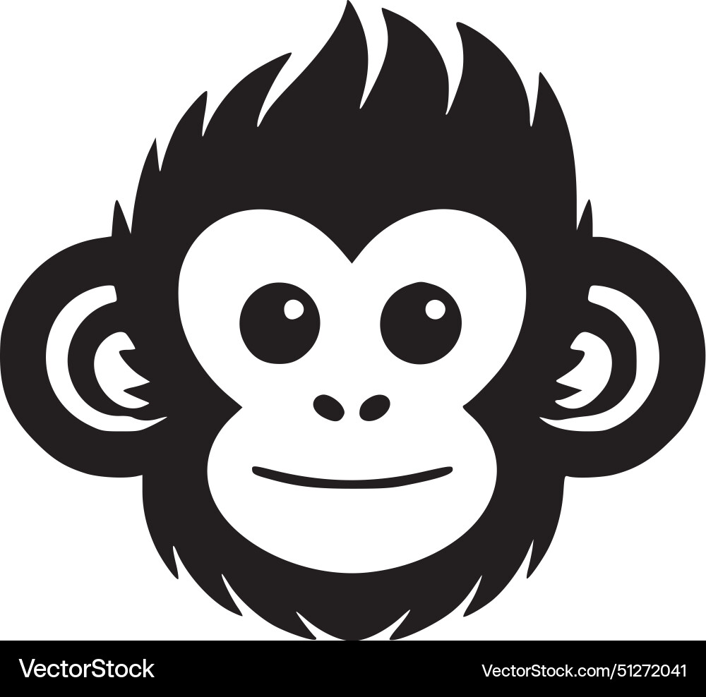 Monkey - minimalist and simple silhouette Vector Image