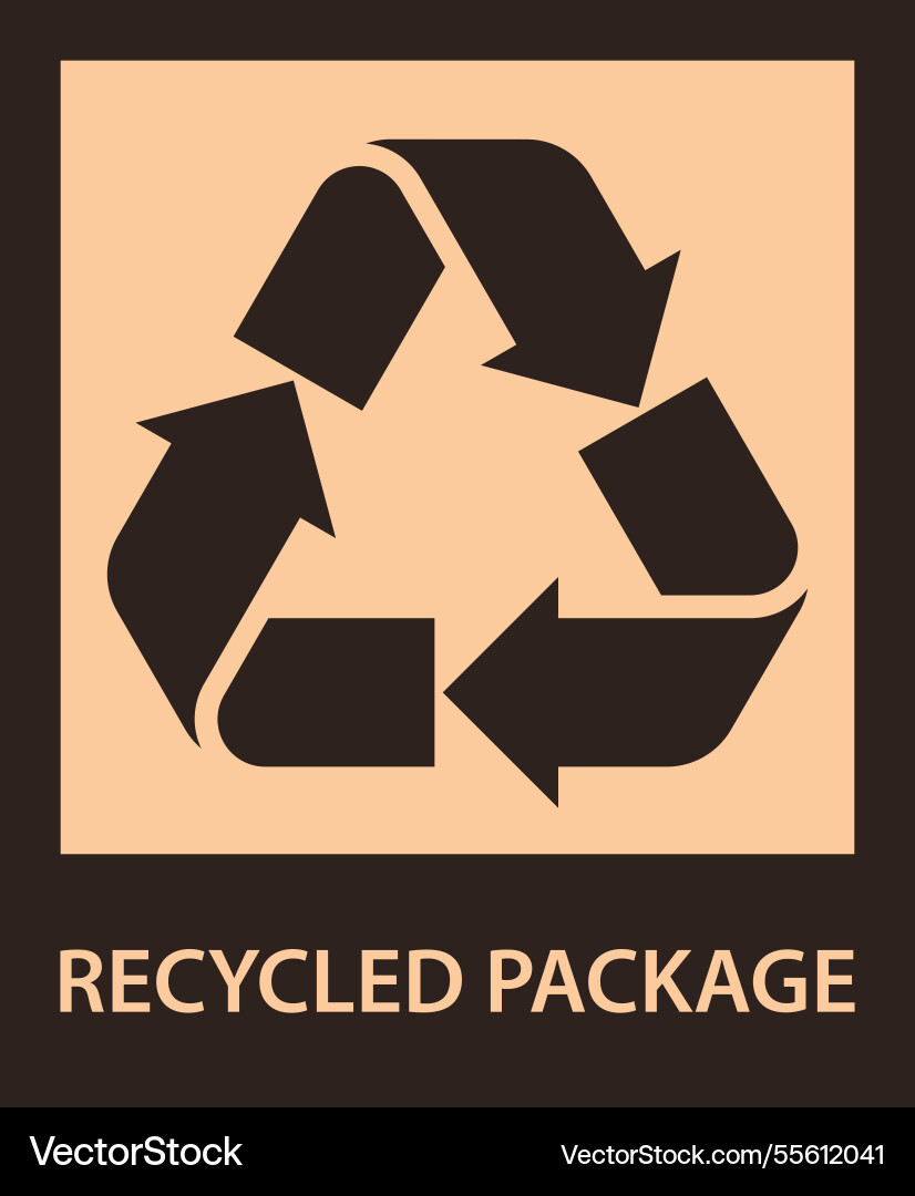 Recycled package parcel label packing sticker Vector Image