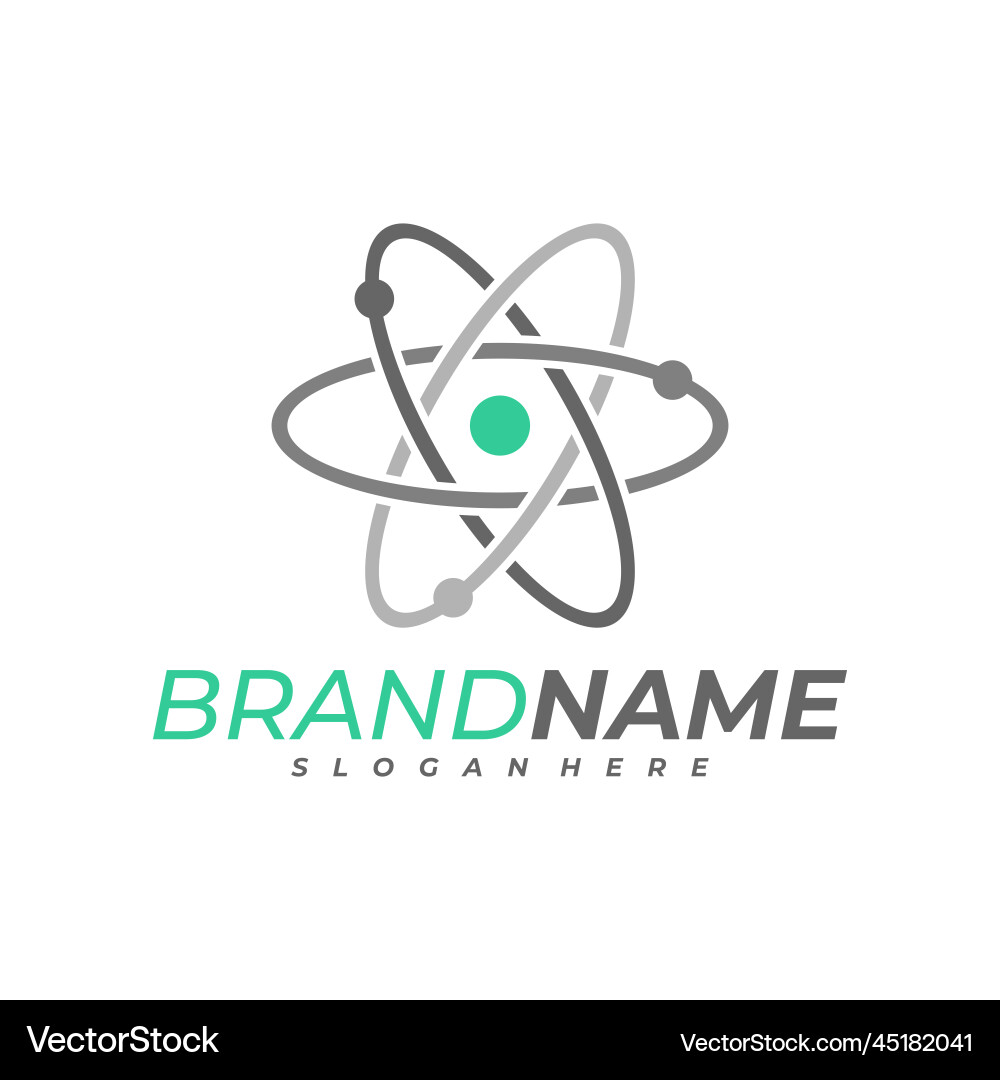 Scientific atom logo template science design Vector Image