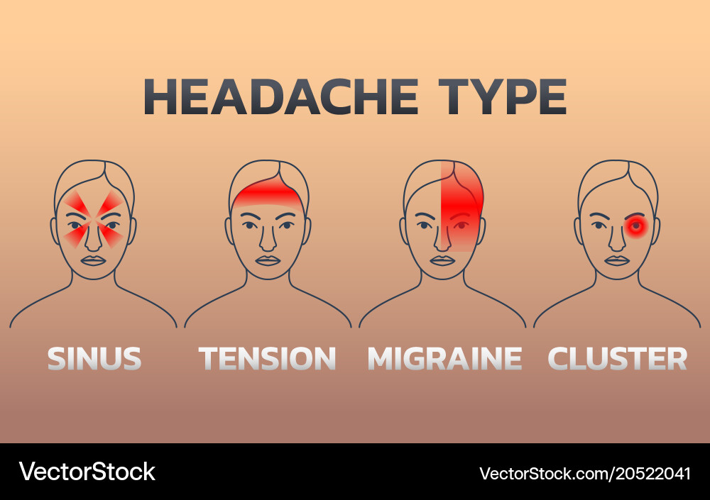 Types of headaches infographics design template Vector Image