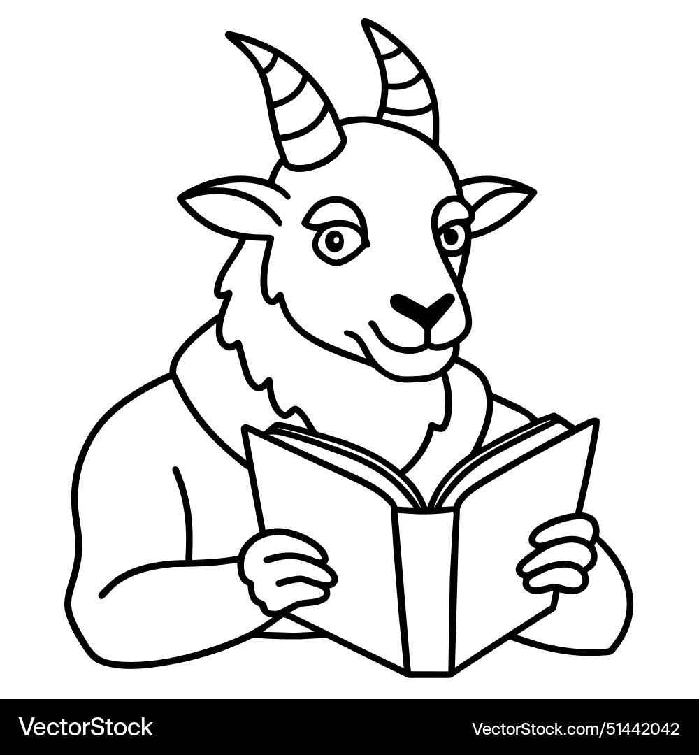 Anoa goat reading icon Royalty Free Vector Image