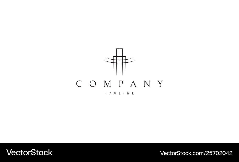 Asian house abstract black 3 logo design Vector Image