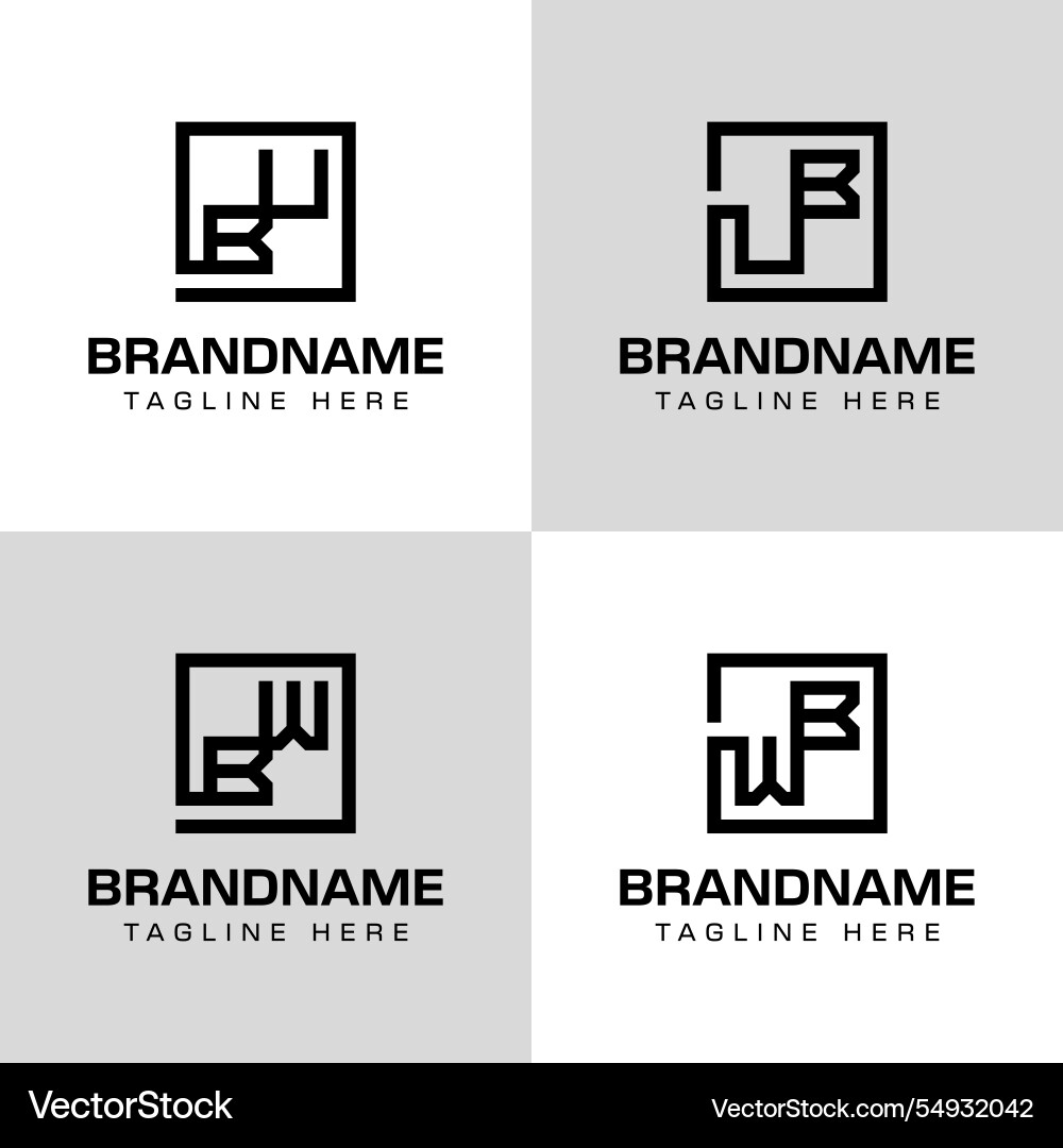 Buchstaben bu ub bw wb monogram logo set Vektorbild