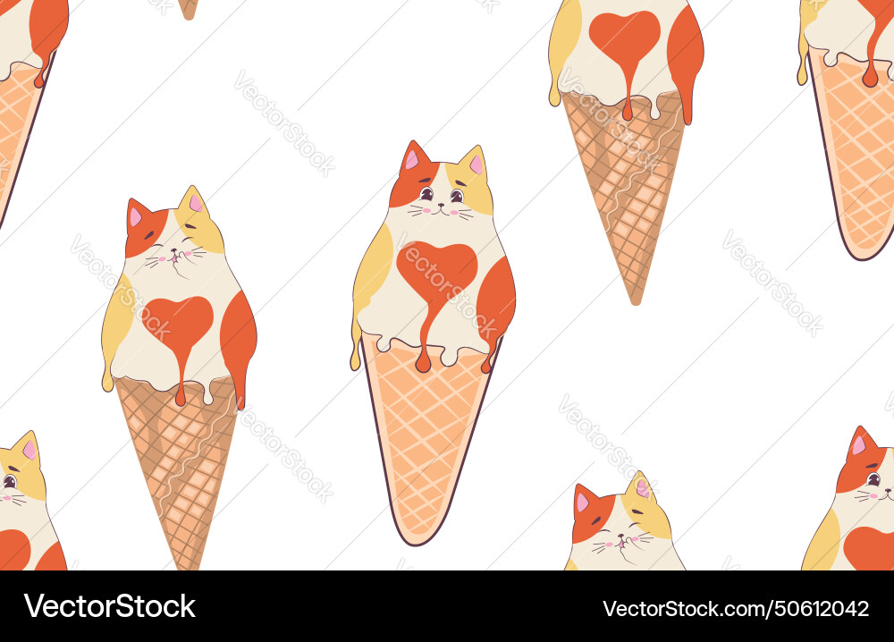 Fat cat ice cream Royalty Free Vector Image - VectorStock