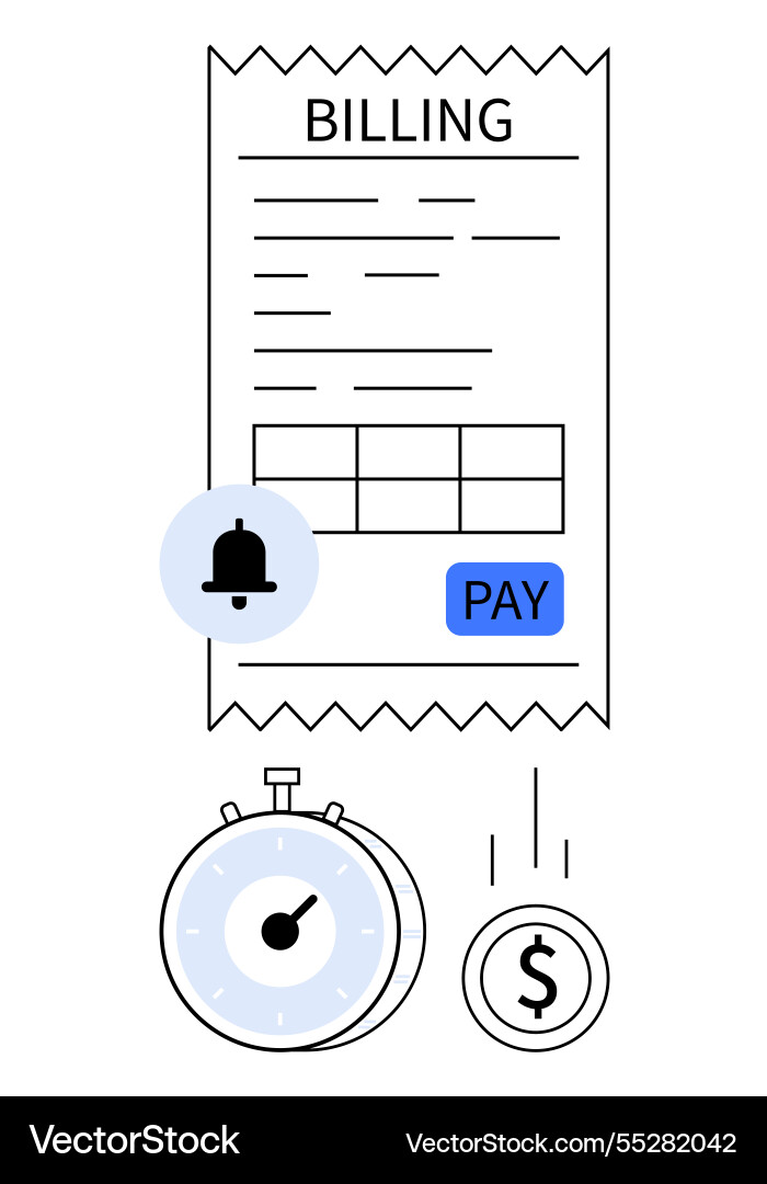 Online payment reminder with billing receipt Vector Image