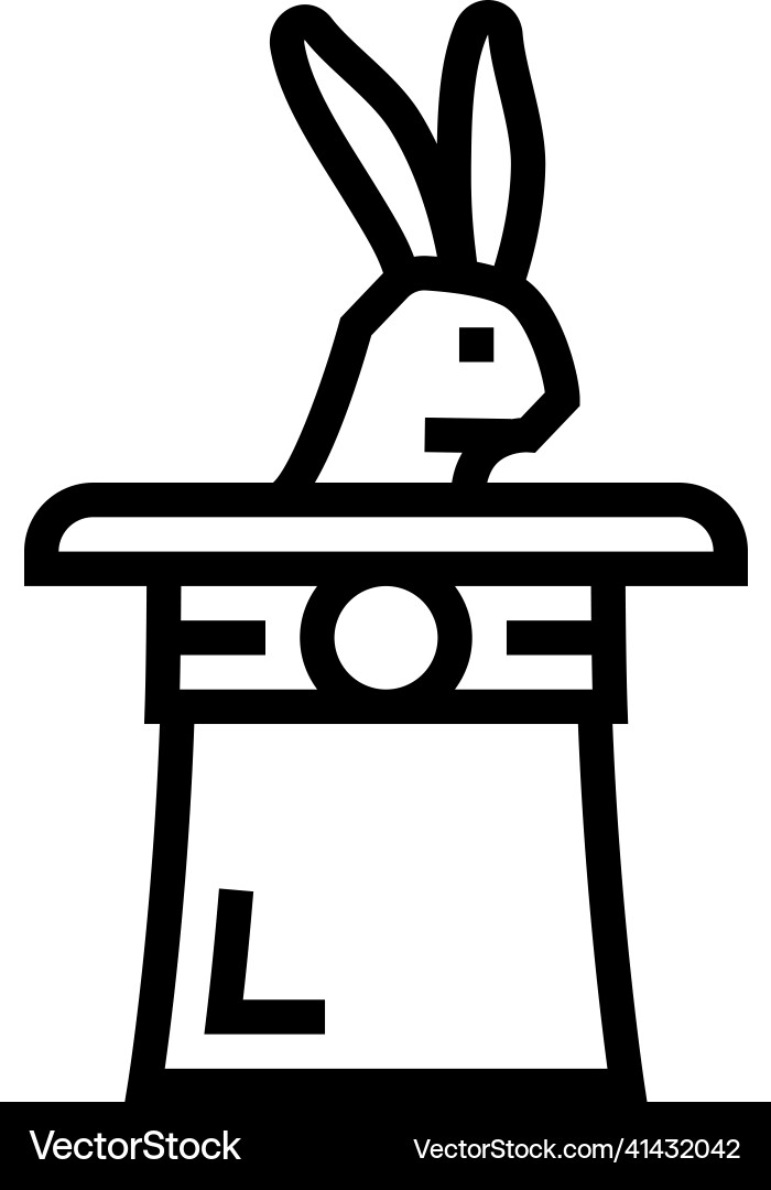 Rabbit in a Hat Icon Royalty Free Vector Image