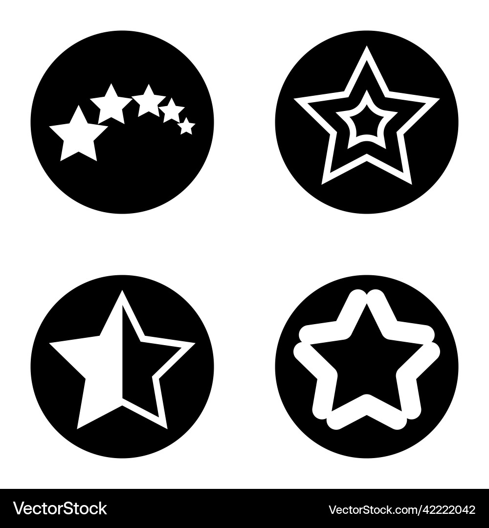 Stars1sg flat icon set isolated on white Vector Image