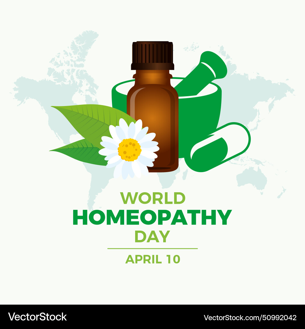 World homeopathy day poster Royalty Free Vector Image