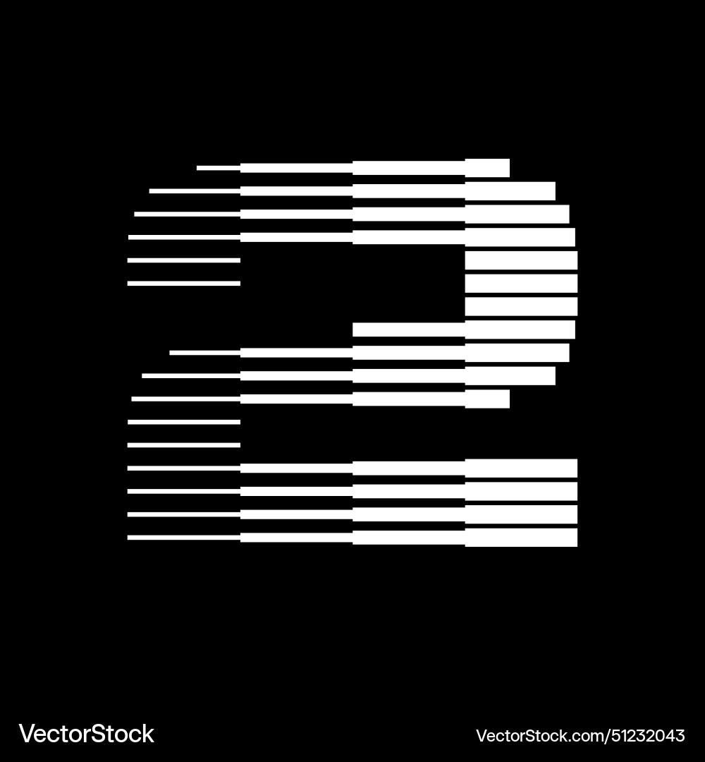 2 number lines logo icon Royalty Free Vector Image