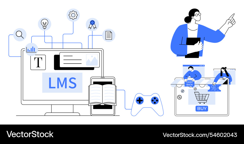 Education technology including lms system e Vector Image